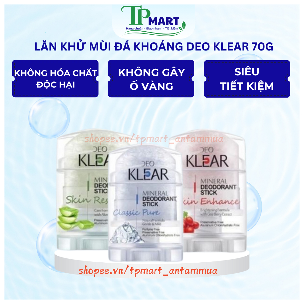 Lăn Nách Đá Khoáng DEO KLEAR 70g Thái Lan Ngăn Mùi Không Ố Vàng - TP Mart An Tâm Mua Hàng Chuẩn ...