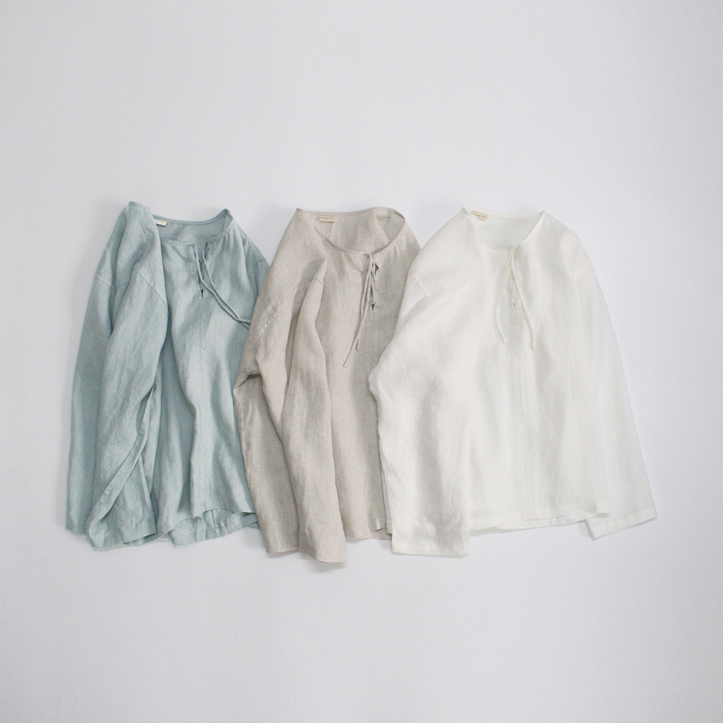 Chiko top - Áo linen nữ tay dài thắt dây ngực - by Tháng Năm | Shopee ...