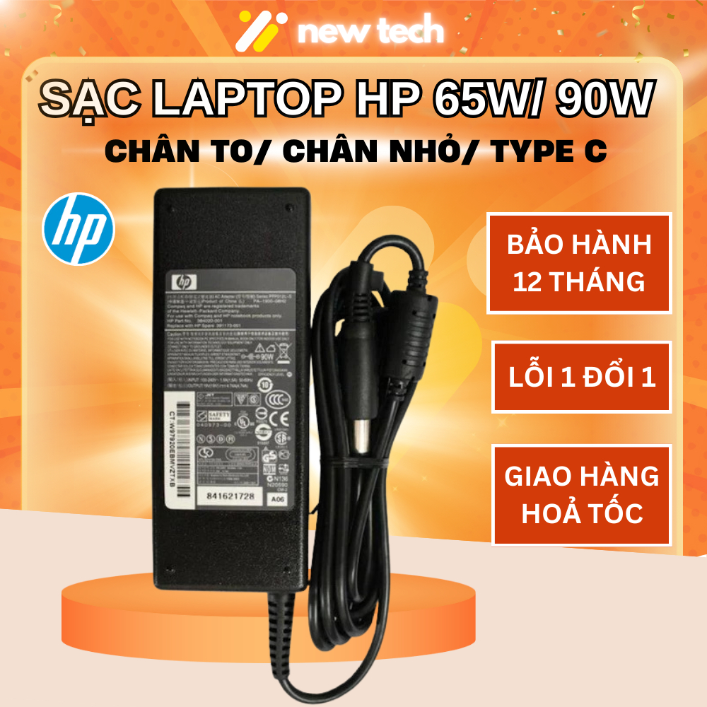 Sạc Laptop HP 65W /90W - Sạc HP Chân Nhỏ , Chân To , Type C - Sạc ZIN ...