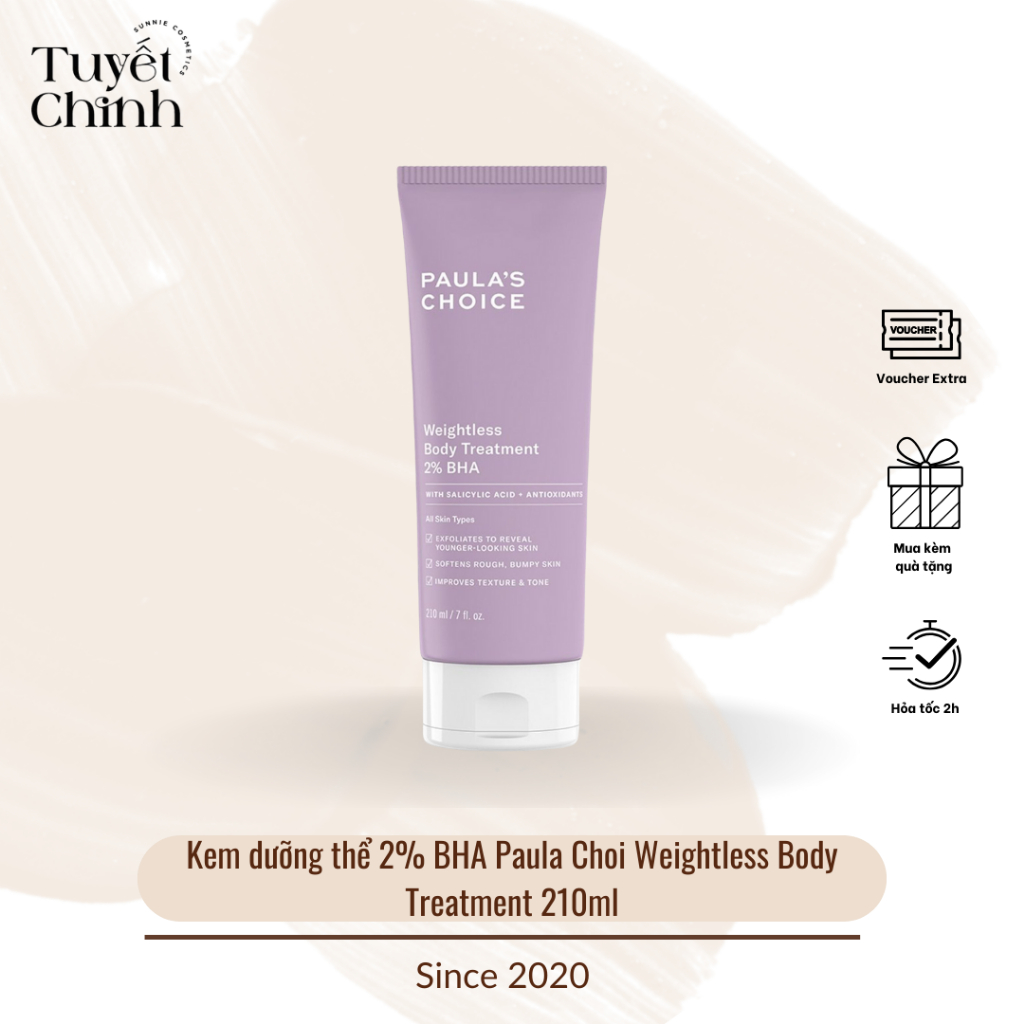 Kem dưỡng thể 2% BHA Paula Choi Weightless Body Treatment 210ml (BILL ...