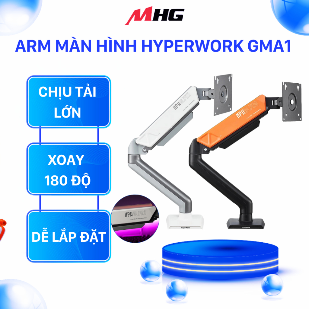 Arm màn hình HyperWork Alpha HPW GMA1 Màu Đen Và Trắng - Hàng chính ...