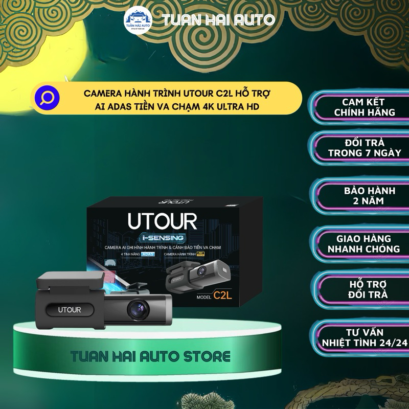 Camera Hành Trình Utour C2L Hỗ Trợ AI ADAS TIỀN VA CHẠM 4K ULTRA HD @60FPS | Shopee Việt Nam