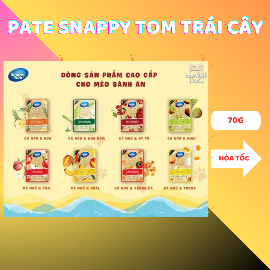 PATE SNAPPY TOM PREMIUM FRUIT - PATE ƯỚT CHO MÈO SNAPPY TOM MIX TRÁI ...