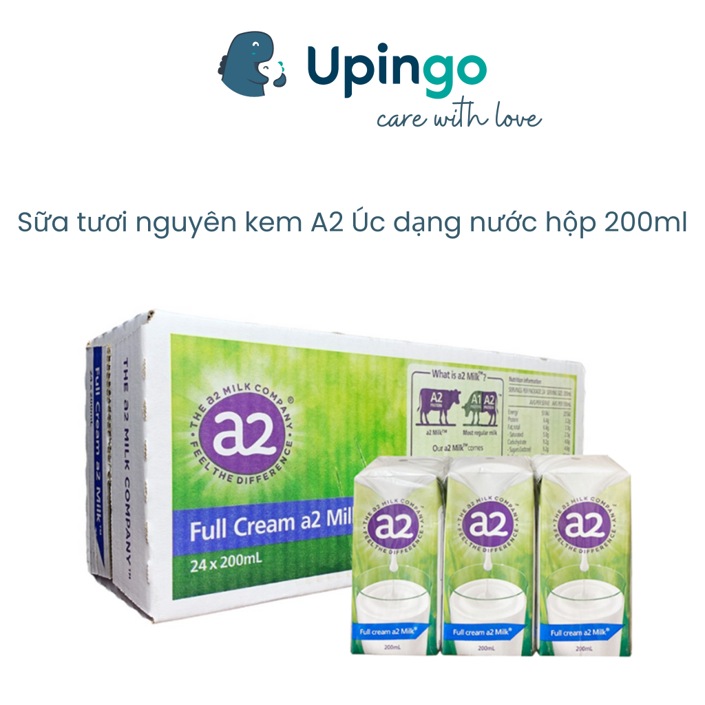 [Date 10/2025] Sữa tươi nguyên kem A2 nước Úc A2 Full Cream 200ml thùng 24 hộp | Shopee Việt Nam