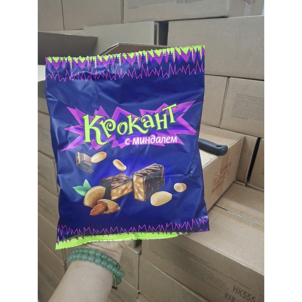 Kẹo Socola Hạnh Nhân Nga Krokaht tím gói 500g - Bánh kẹo tết 2025 ...