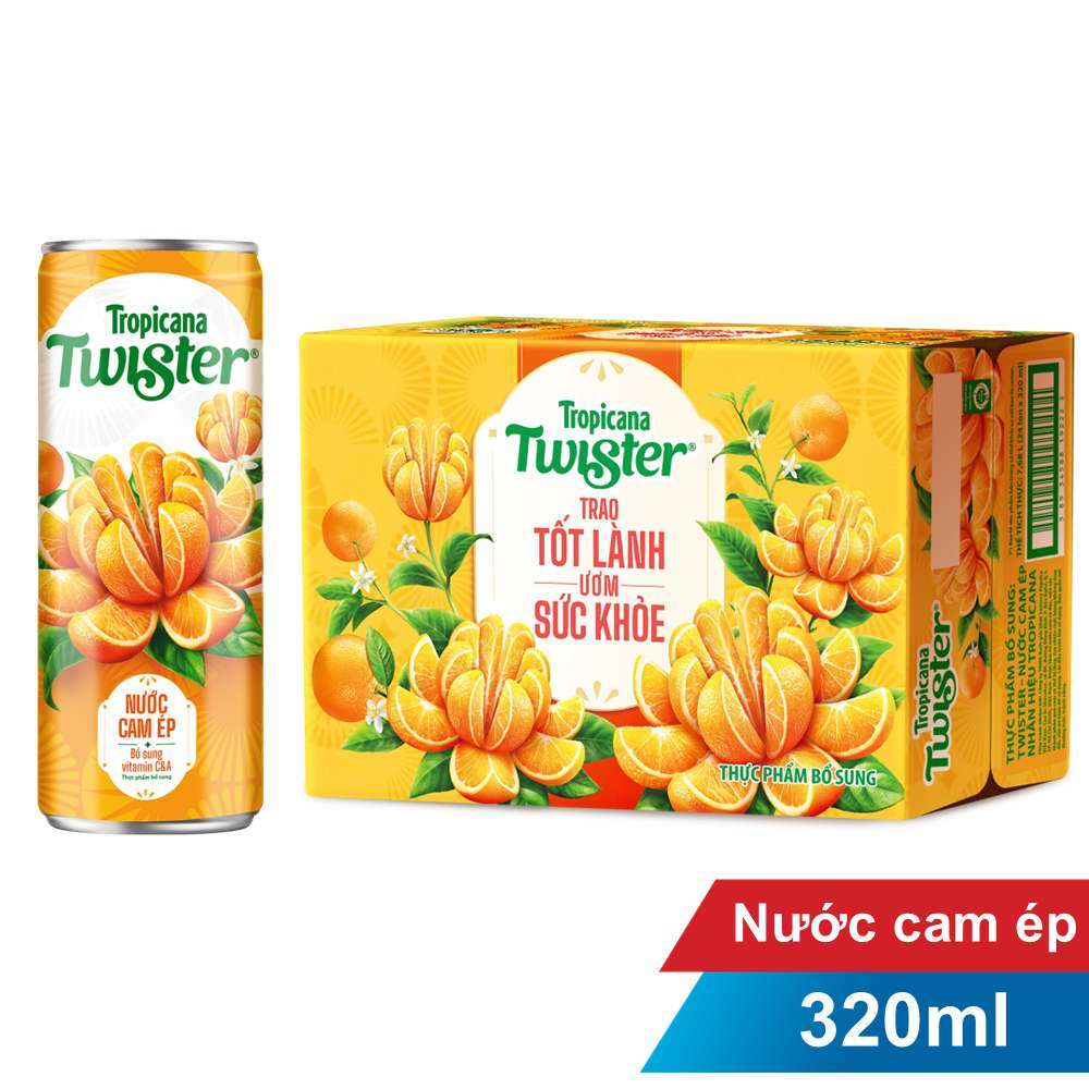 Thùng 24 Lon Nước Trái Cây Twister Cam Ép (320ml/lon) | Shopee Việt Nam