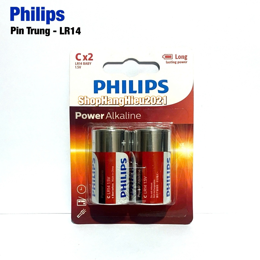 Pin Trung Philips LR14 1.5V Alkaline Siêu Bền Hàng Chính Hãng - Vỉ 2 ...