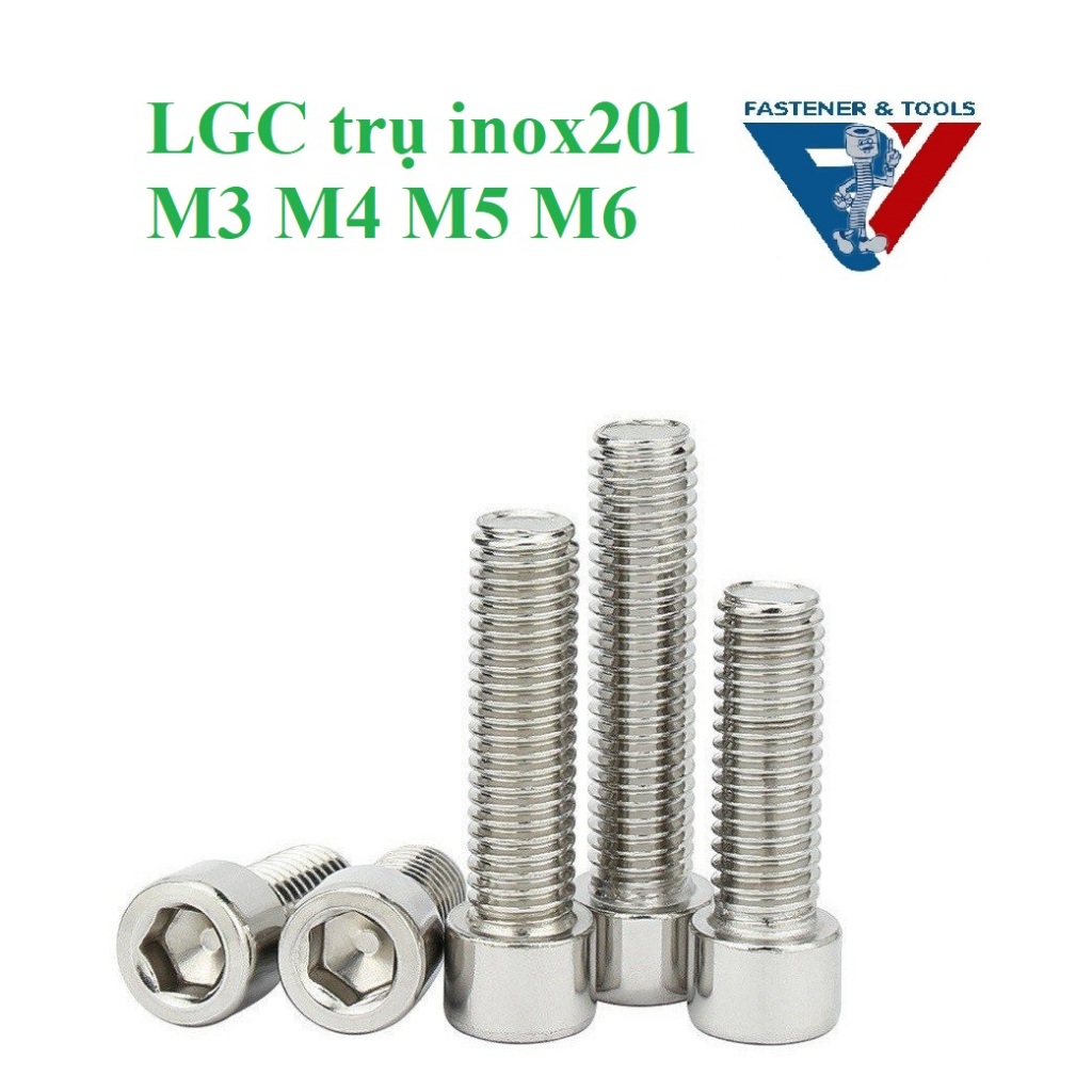 (INOX201) M3,M4,M5,M6 Bulong lục giác chìm đầu trụ M3-M6 inox 201 ...