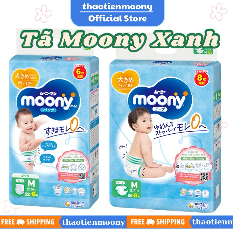 Bỉm Moony Xanh Nội Địa Nhật, Bỉm Dán, Bỉm Quần đủ size | Shopee Việt Nam