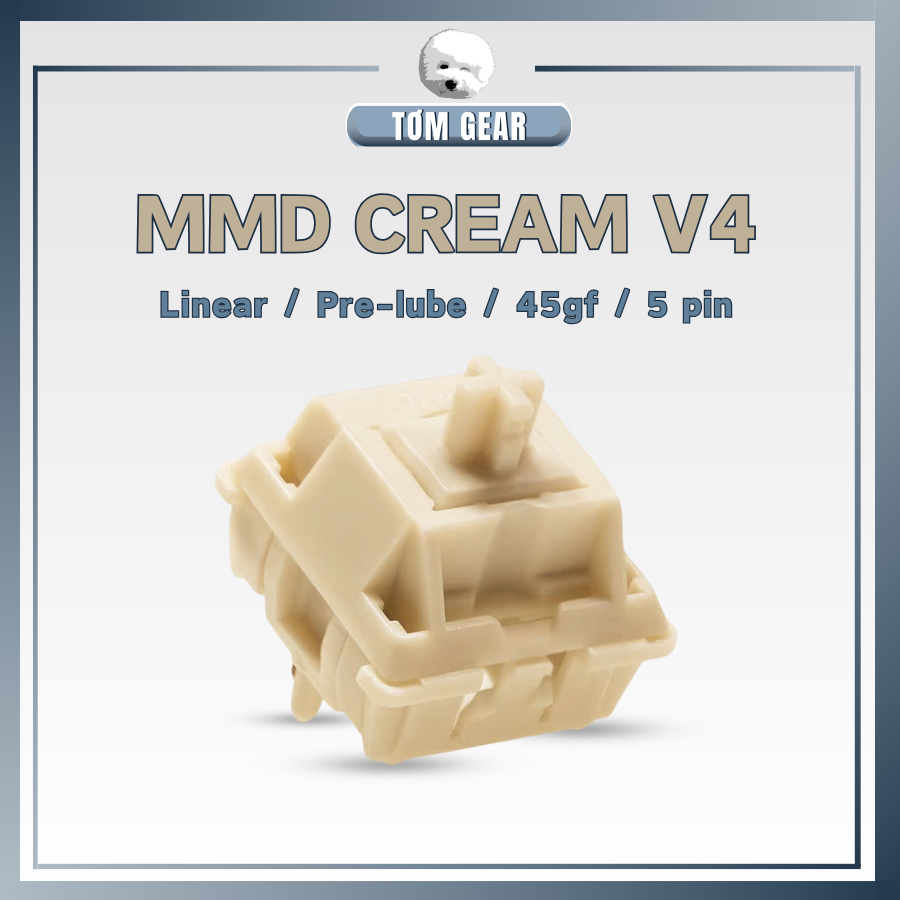 Switch MMD Cream V4 Linear 50g 5 PIN Công tắc bàn phím cơ Tơm Gear ...