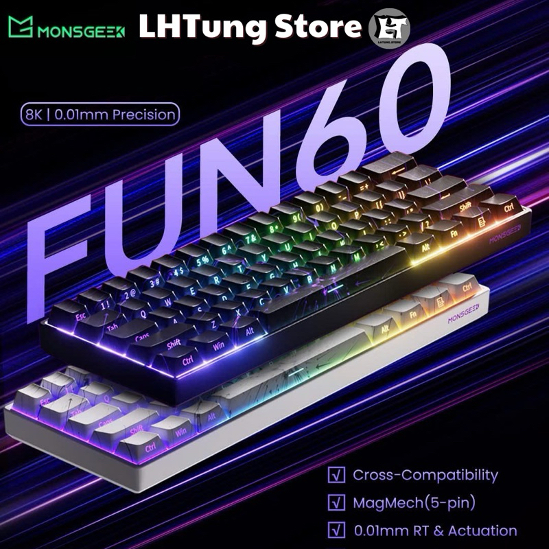 [SẴN GIAO] Bàn phím cơ gaming Monsgeek FUN60 | Rapid Trigger | 8000hz | Shopee Việt Nam