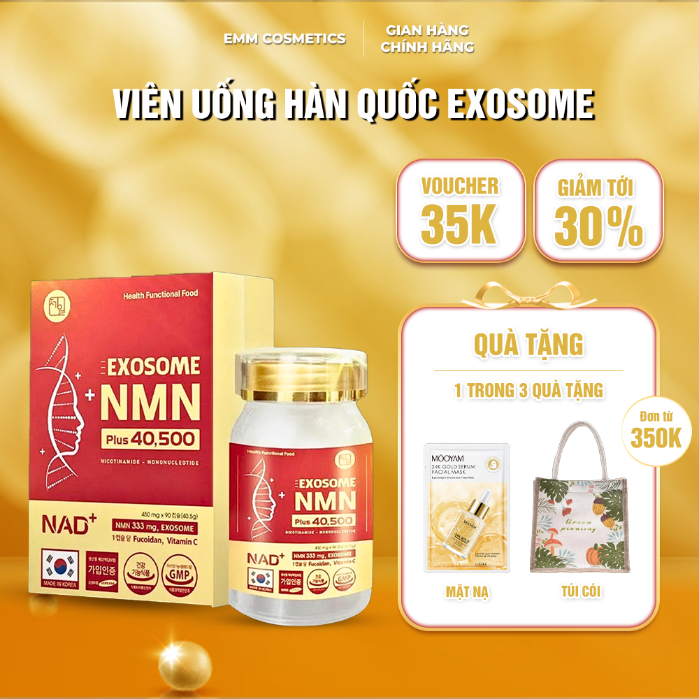 Viên uống Hàn Quốc NMN 40.500 bản nâng cấp hộp 90 viên giúp trẻ hóa da, cải thiện sức khỏe ...