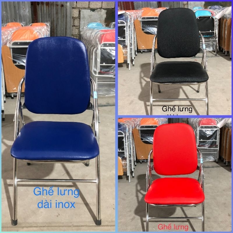 💞FREE SHIP💞 (khung inox) Ghế Gấp Gọn, Ghế Gấp Văn Phòng lưng cao khung ...