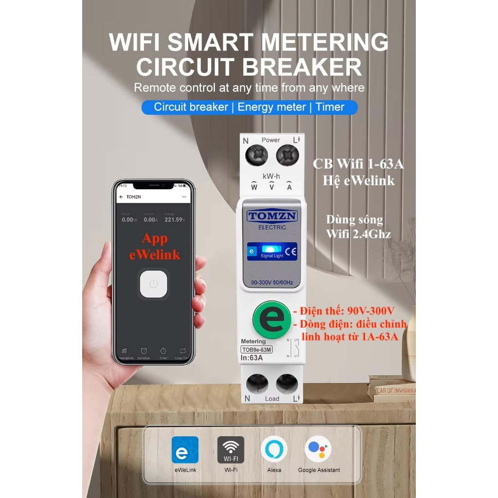 CB (Circuit Breaker) Wifi, Zigbee, Sonoff eWelink, Home Assistant- | Shopee Việt Nam
