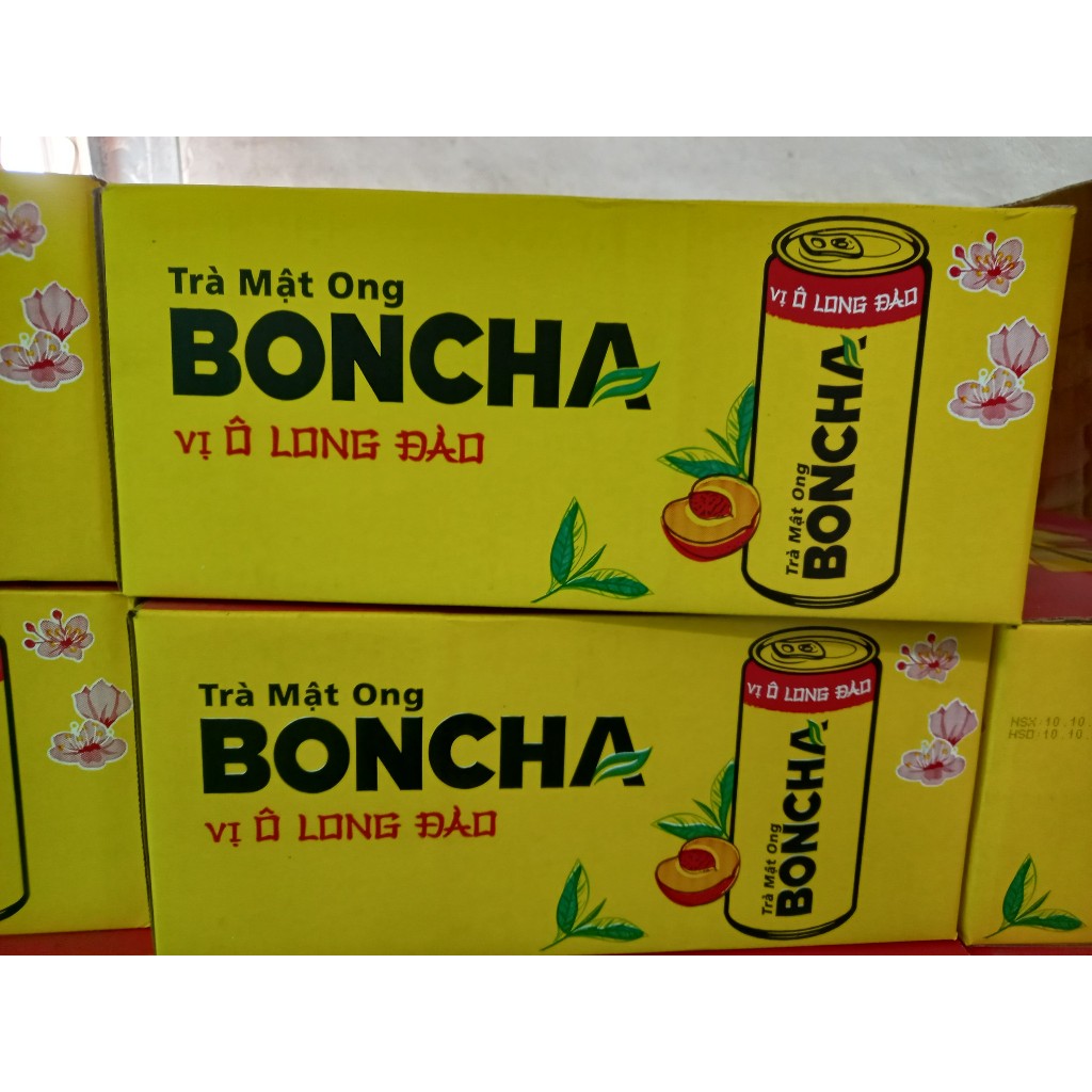 Trà mật ong BONCHA vị ô long đào - Thùng 24 lon*330ml | Shopee Việt Nam