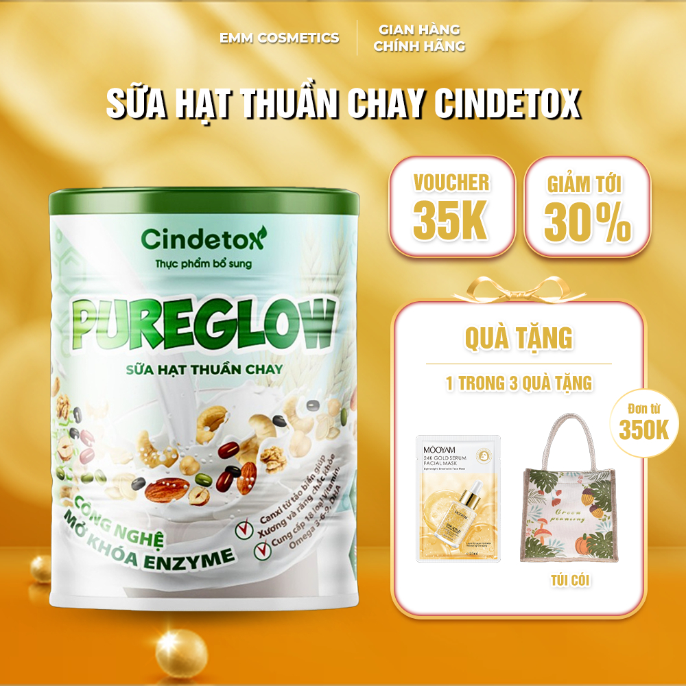 Sữa hạt thuần chay Cindetox 400gr giúp tăng cường sức khỏe, hương vị ...