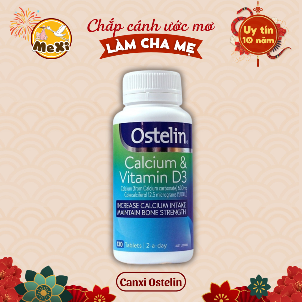 Mẹ Xi Canxi Bầu Úc - Canxi Ostelin Calcium & Vitamin D3 130 Viên , Bổ Sung Phòng Chống Loãng ...