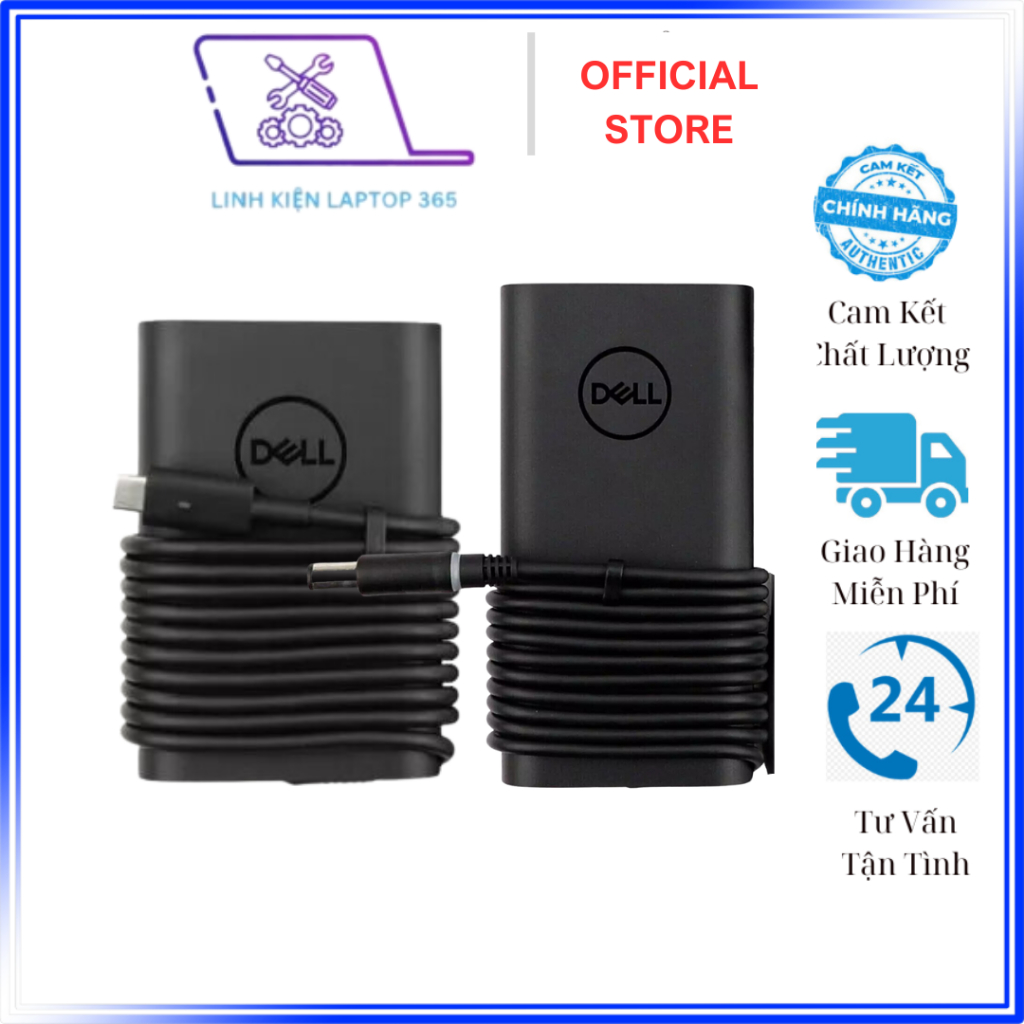 Sạc Laptop DELL Oval Chân To/ Nhỏ - Sạc DELL Type C - Sạc máy tính DELL ...