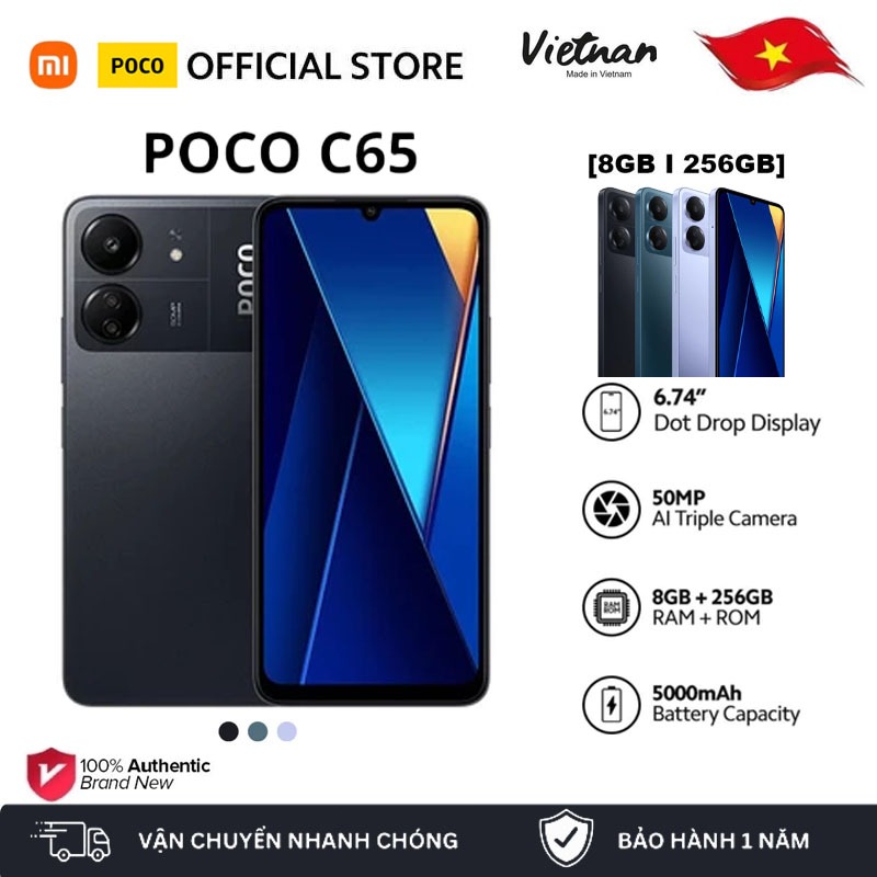 Điện thoại POCO C65 8GB/256GB NFC | IPS LCD HD+ | Helio G85 | 5000mAh ...