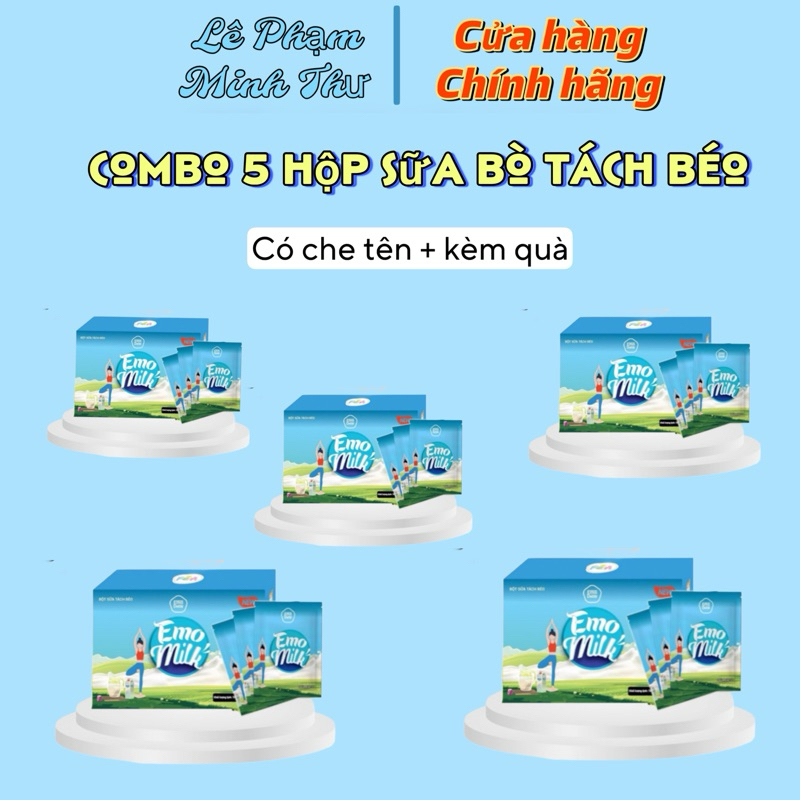 (COMBO 5 HỘP) EMO MILK SỮA TÁCH BÉO nước trái cây đủ vị | Shopee Việt Nam