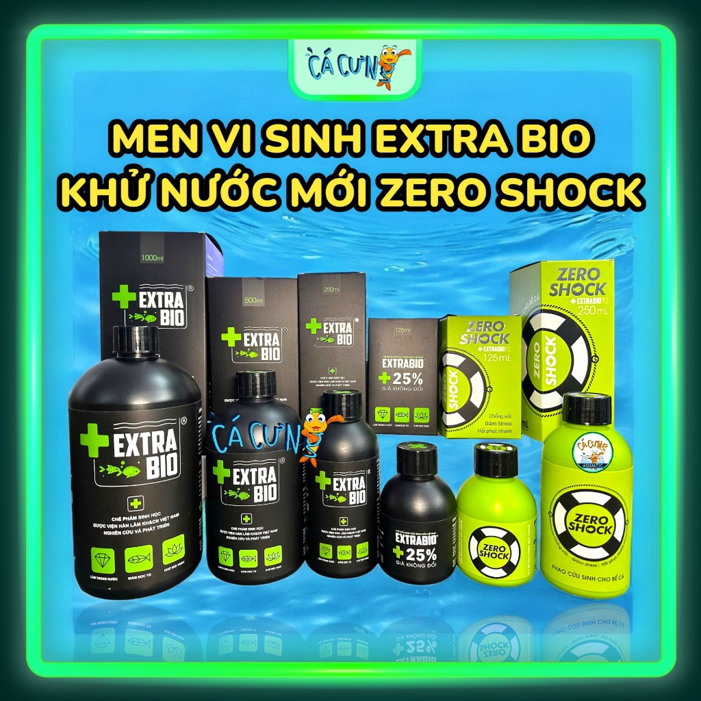 Men Vi Sinh Extra Bio cho cá cảnh | Khử Clo Zero Shock - Vi Sinh ExtraBio làm trong nước bể cá ...