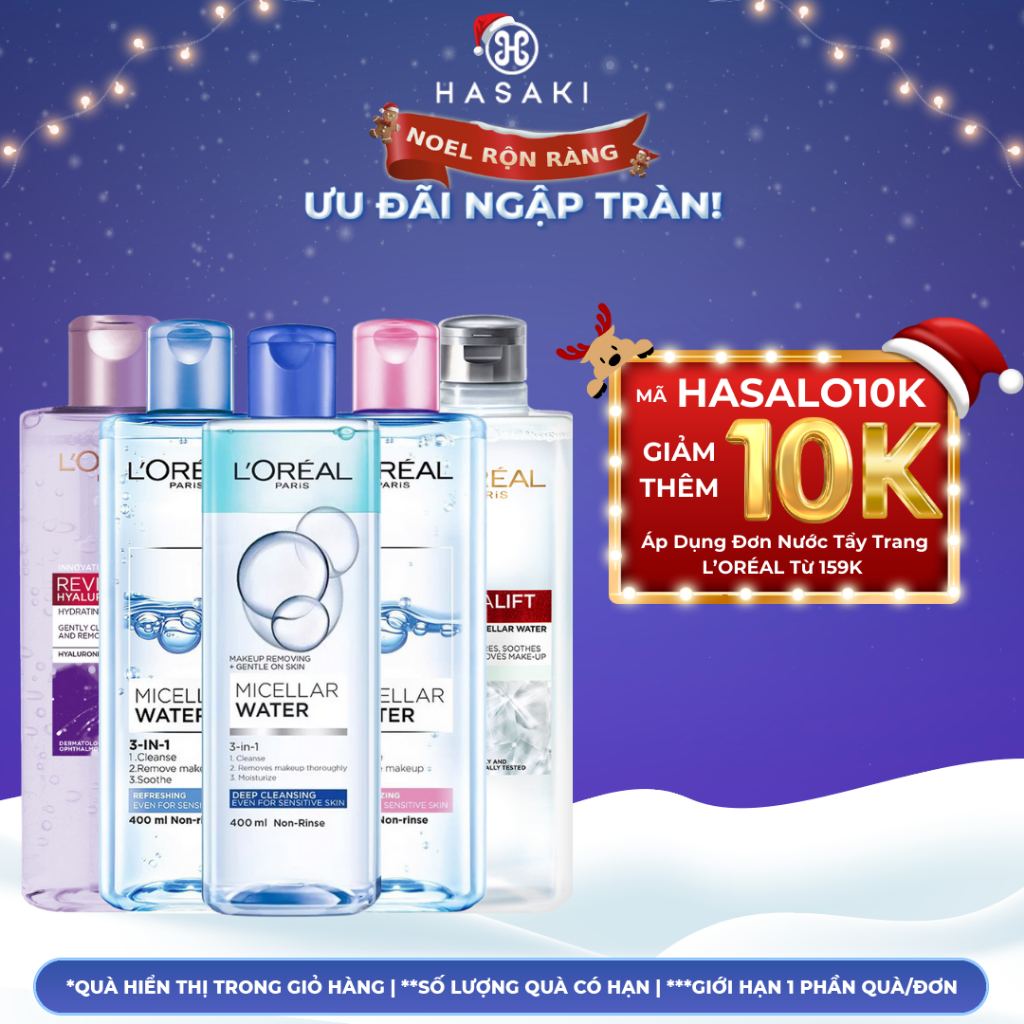 Nước Tẩy Trang L'oreal Dành Cho Da Dầu, Da Nhạy Cảm, Làm Sạch Trang Điểm 400ml Hasaki | Shopee ...