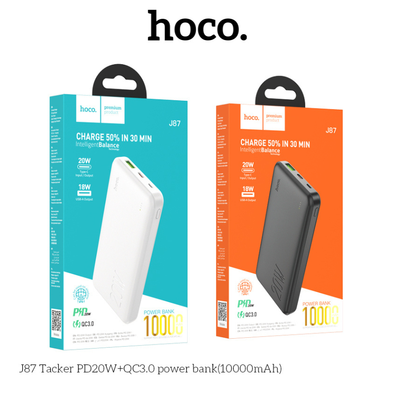 Sạc Dự Phòng PD20W + QC3.0 Hoco J87 Dung Lượng 10000mAh, Có Đèn Led ...