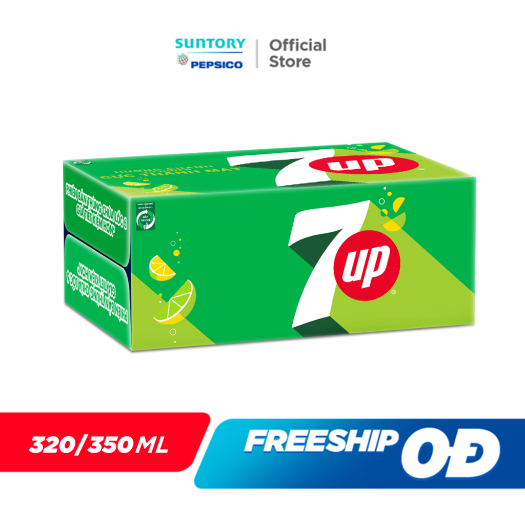 [SAM LIVE 4/5] Thùng 24 Lon Nước Ngọt Có Gaz 7Up (320ml/lon) | Shopee ...
