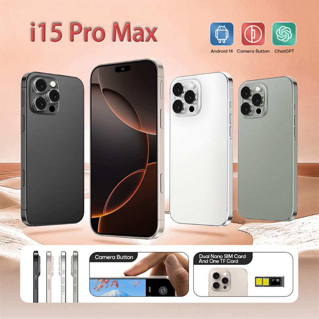 i15 Pro Max điện thoại thông minh 6.7inch Màn hình HD 8G 256G điện ...