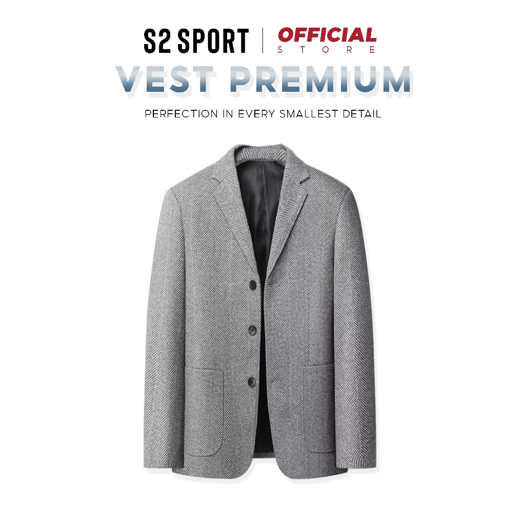 Áo khoác Blazer nam S2 SPORT vest nam dài tay chất dạ tweed cao cấp có ...