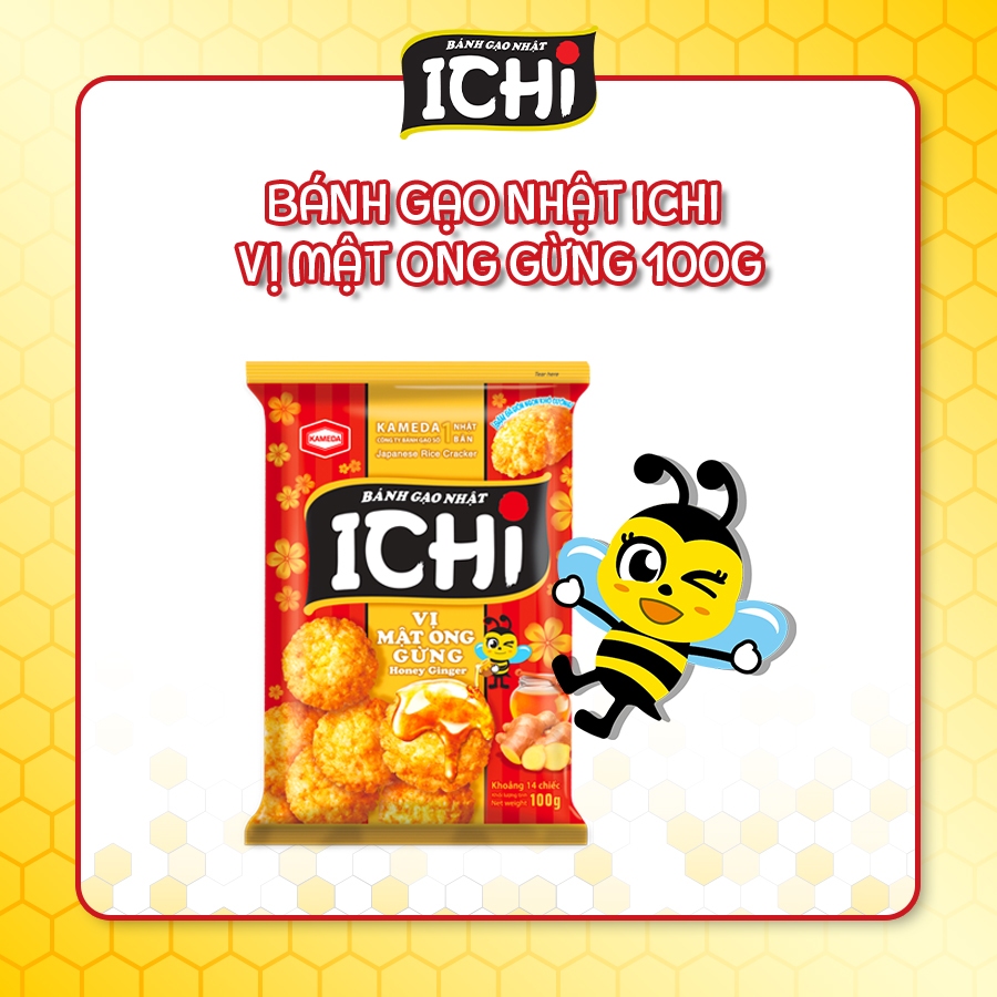 Bánh gạo Nhật ICHi vị mật ong gừng gói 100g | Shopee Việt Nam
