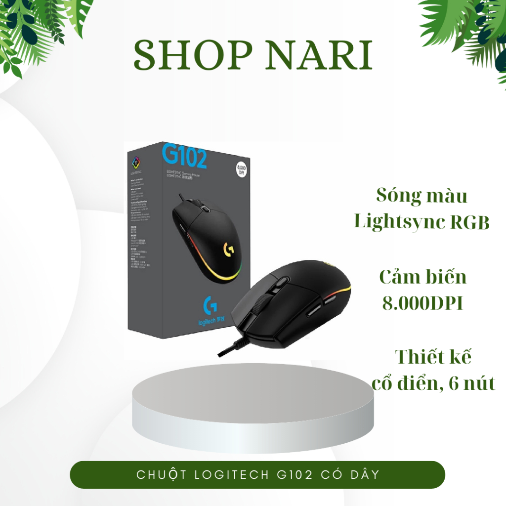 Chuột Logitech G102 có dây siêu nhạy led nền đẹp mắt | Shopee Việt Nam