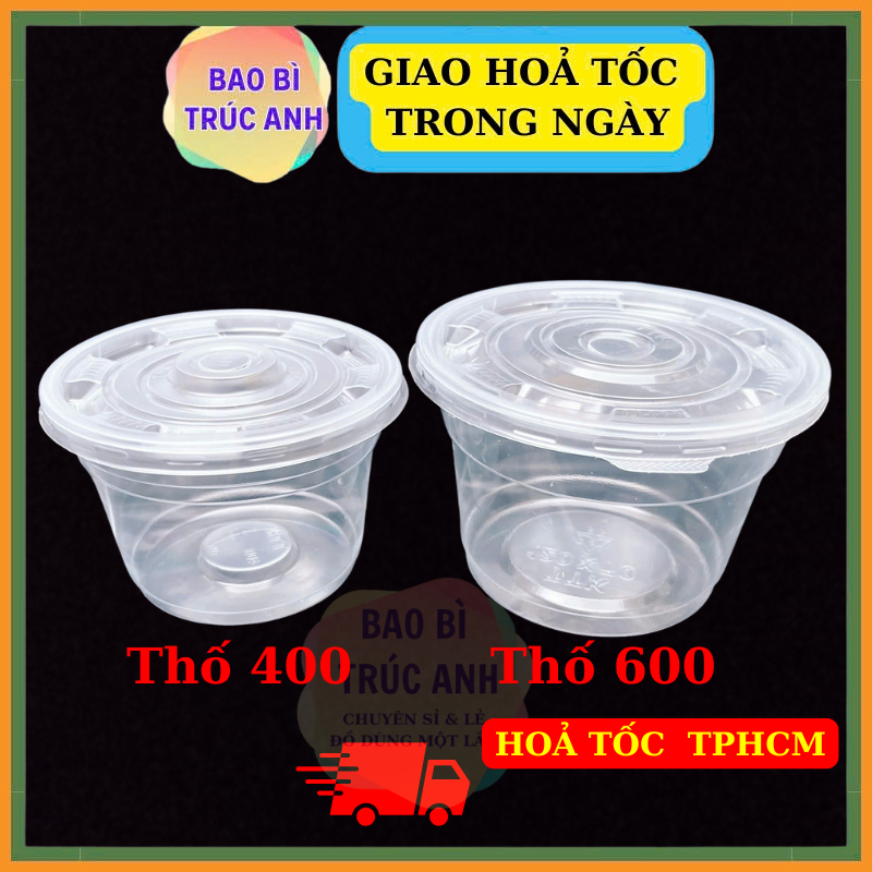 ( LỐC 50 Thố Nhựa Luôn Nắp ) 400ml , 600ml Tân Tường Khang Kèm Nắp Dùng Đựng Cháo Dinh Dưỡng ...