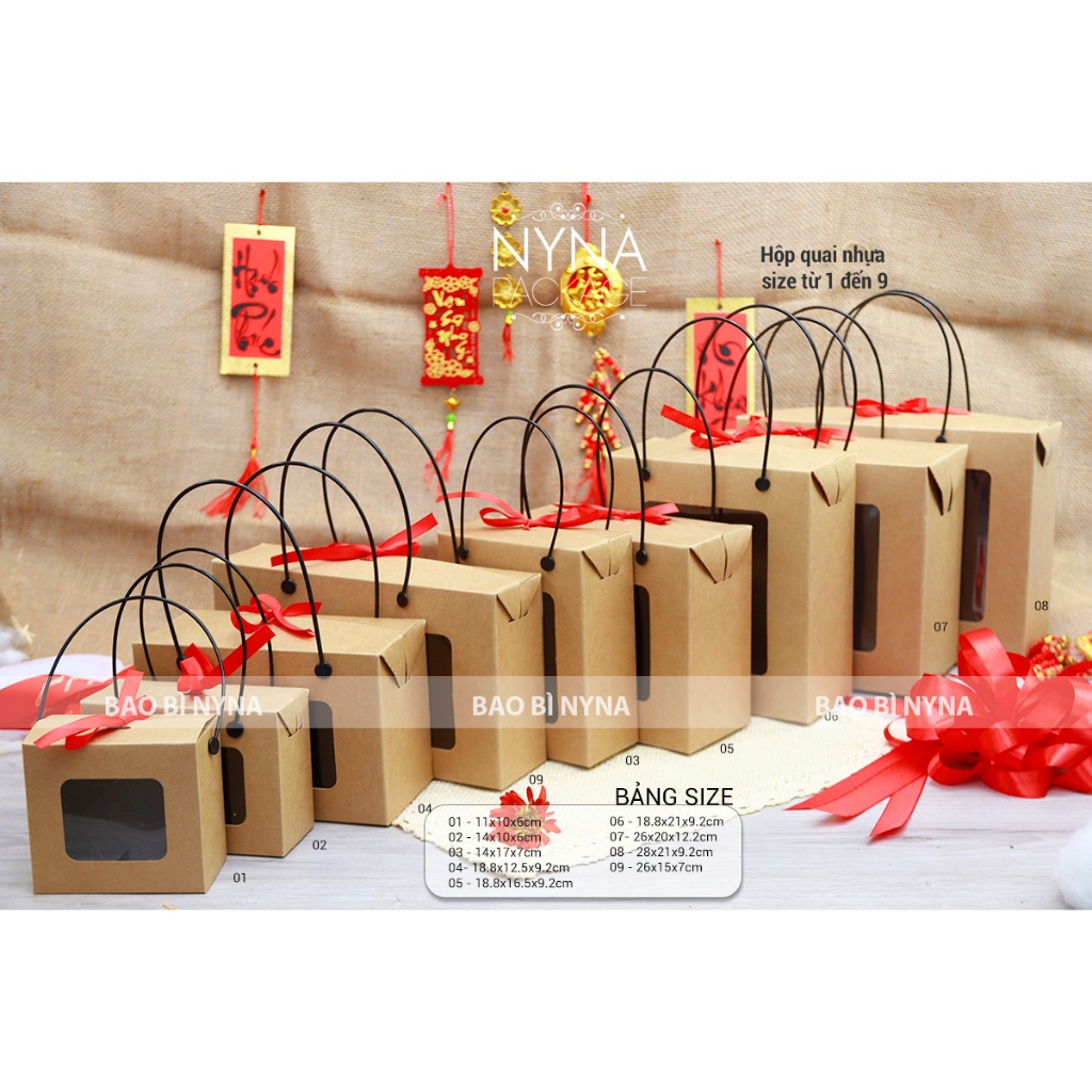 COMBO 10 Hộp quai nhựa đựng quà tặng | Shopee Việt Nam