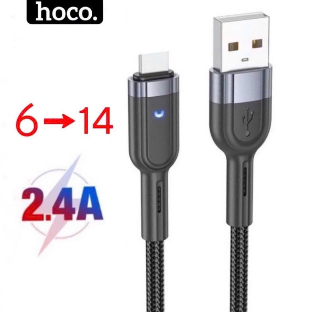 Dây sạc hãng HOCO dùng cho 6 7...12 13 14 Cáp sạc bọc dù dài 1m 1.2m 2m ...