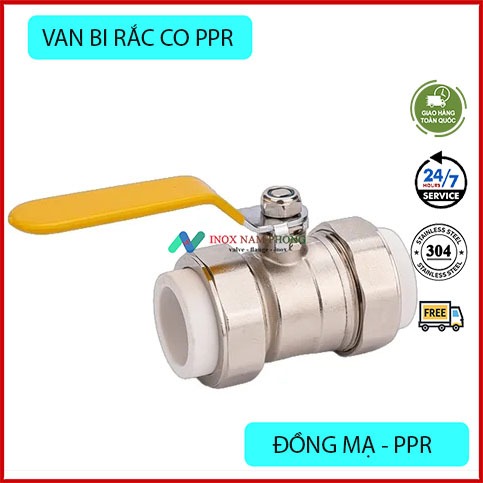 Van bi rắc co ppr , ống nhiệt ppr thân van bằng đồng mạ, van bi hàn ...
