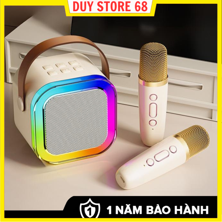 Loa Bluetooth Karaoke Mini K12 ,D1Siêu Hay, Kèm 2 Micro Mini, Chất Âm ...