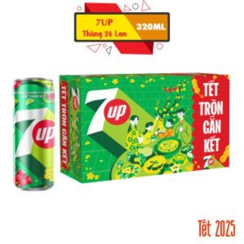thùng 24lon nước ngọt 7up chanh 320ml đậm đà thơm ngon vị chanh là nước ...
