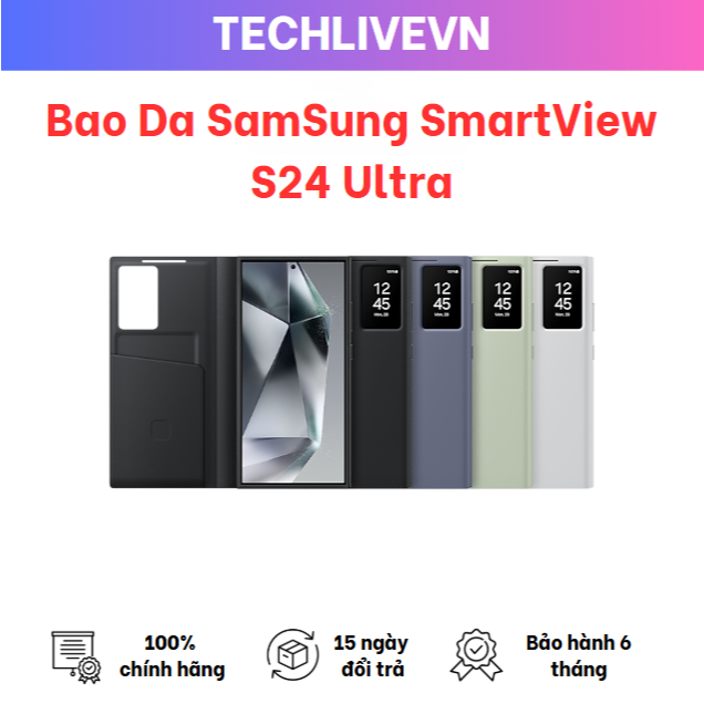 SmartView - Bao da Smart View Galaxy S24 Ultra - Clear View S24 Ultra ...
