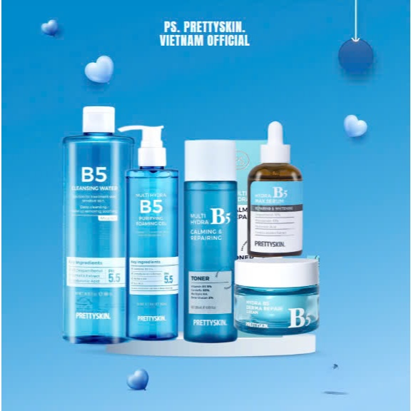 Combo 5 sản phẩm skincare bộ B5 SRM TT Toner Serum Kem dưỡng B5 ...