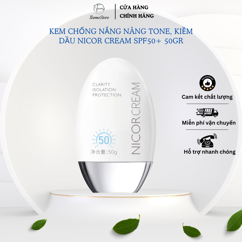 Kem chống nắng nâng tone NICOR CREAM SPF50+ giúp dưỡng trắng da, Kem ...