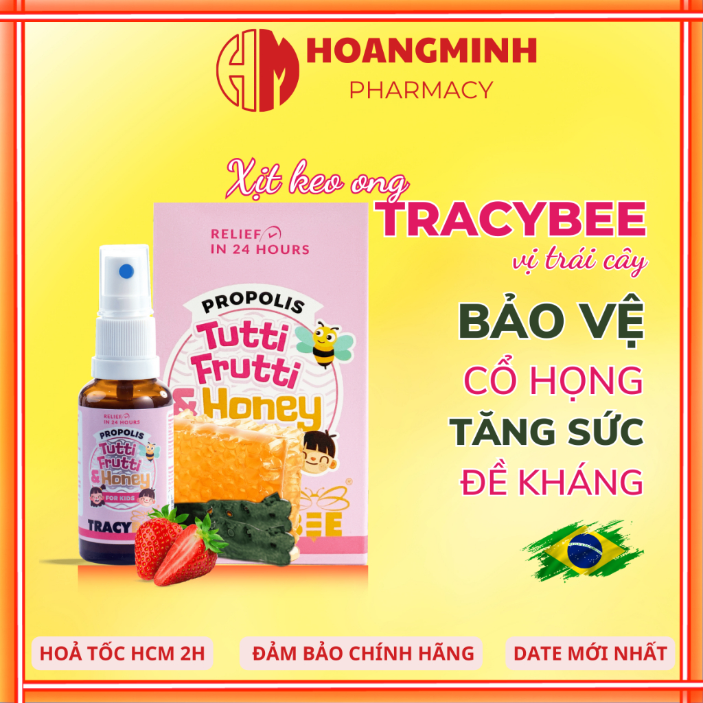 Xịt Họng Keo Ong Tracybee Vị Trái Cây [Chai 30ml] - Giảm Đau Họng Cho ...