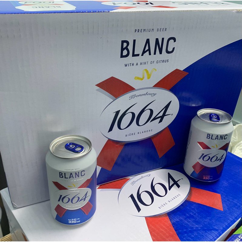 Thùng 24 lon Bia Blanc 1664 - HSD 2026 - Nồng độ cồn 5% | Shopee Việt Nam