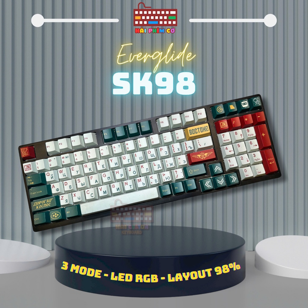 [HOẢ TỐC] KÍT BÀN PHÍM SK98 | PLATE NHÔM | 3 MODES KẾT NỐI | LED RGB | HOTSWAP 5 PIN | PIN ...