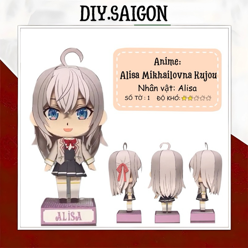 [Alisa Mikhailovana Kujou ] - Mô hình giấy Anime Chibi Alisa | Shopee ...