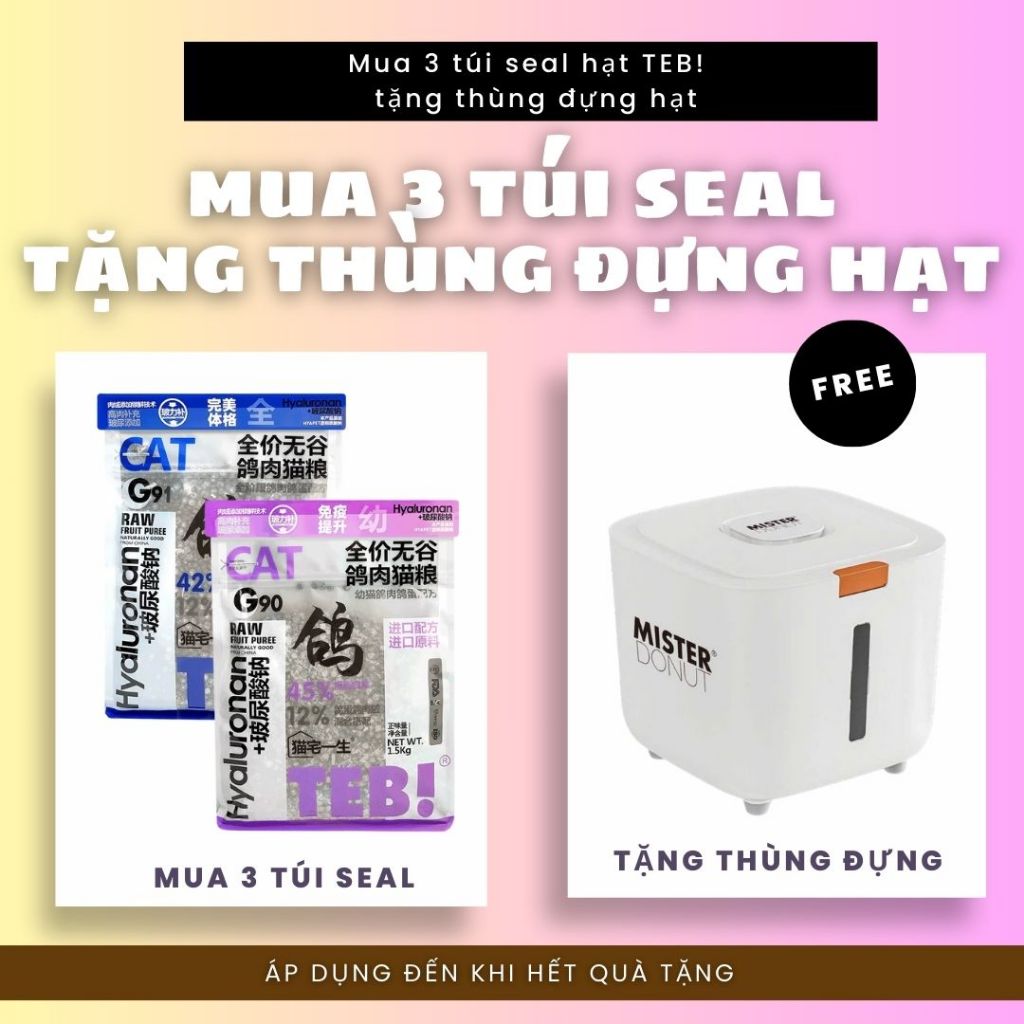[3 SEAL TẶG THÙNG] Hạt TEB G 96% protein từ động vật chất lượng cao ...