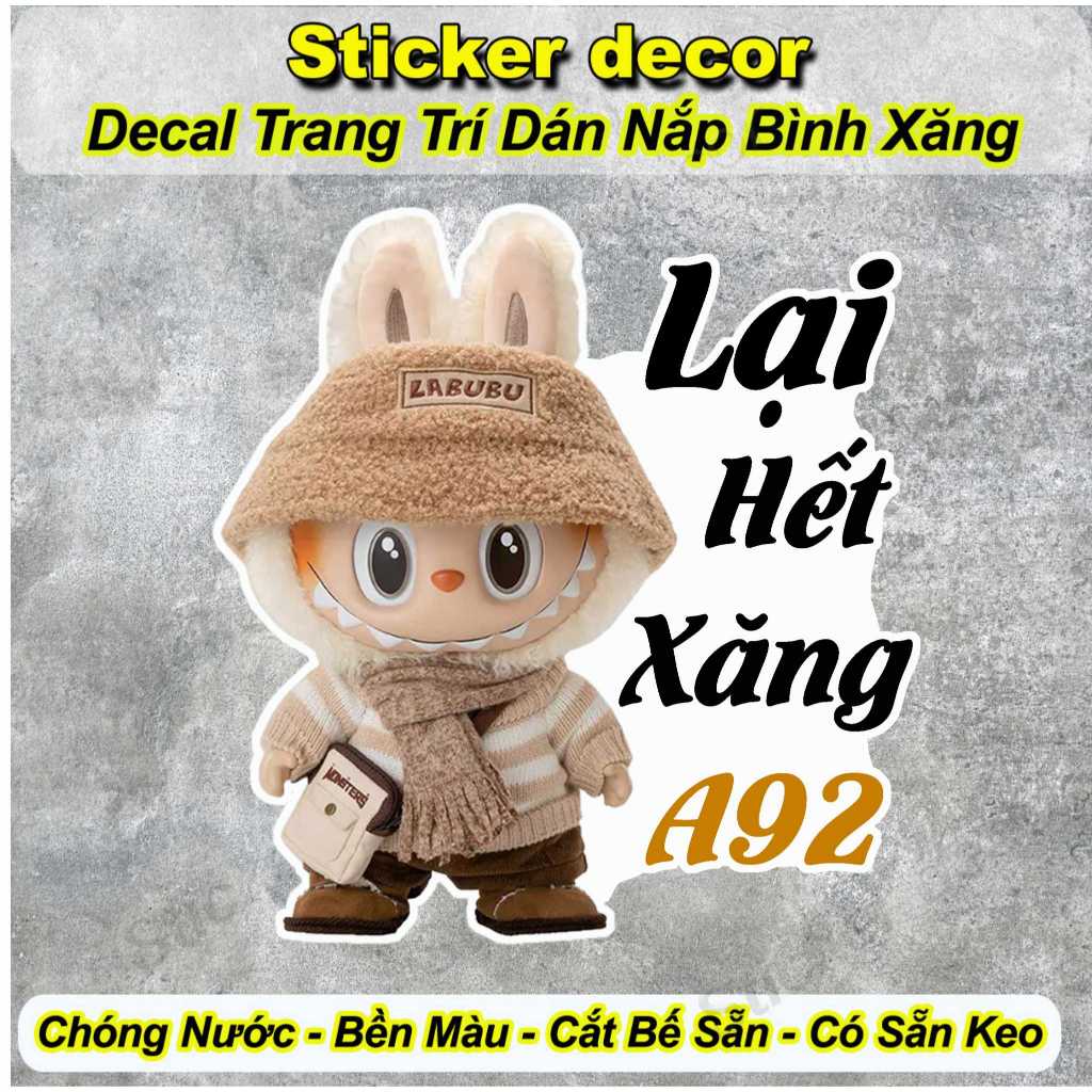 Tem Decal Dán Nắp Bình Xăng Labubu , Tem Dán Bình Xăng Chống Nước Tuyệt ...