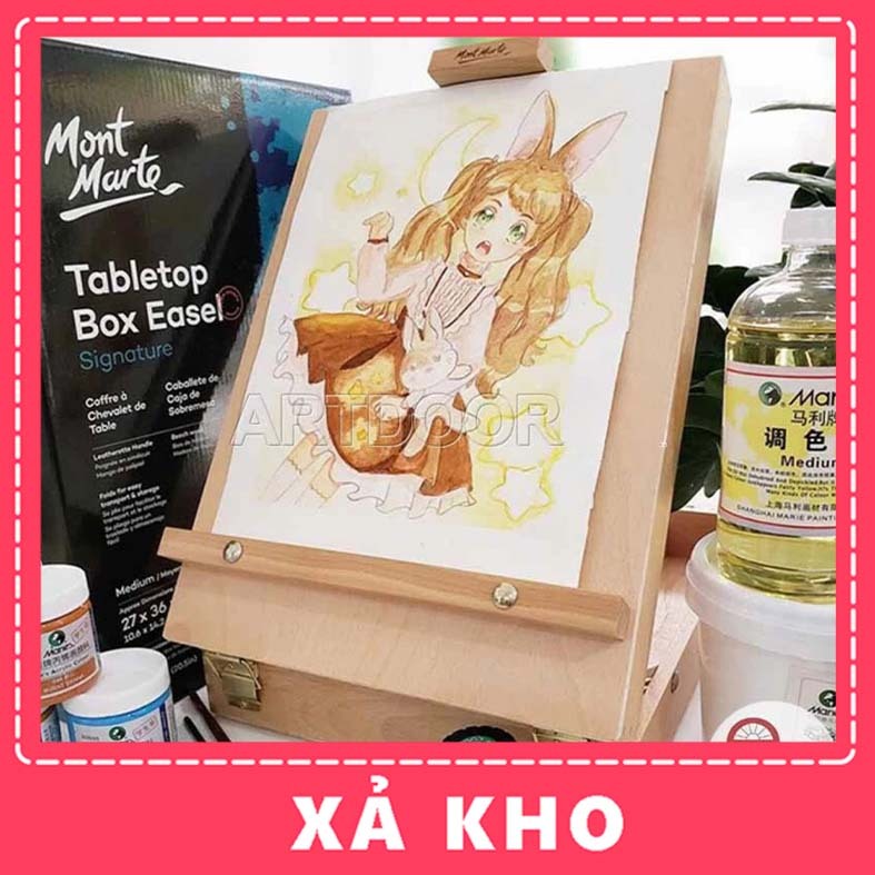 [ARTDOOR] Giá vẽ để bàn MONT MARTE Box hộp đựng gỗ sồi (0039) - [xả kho ...