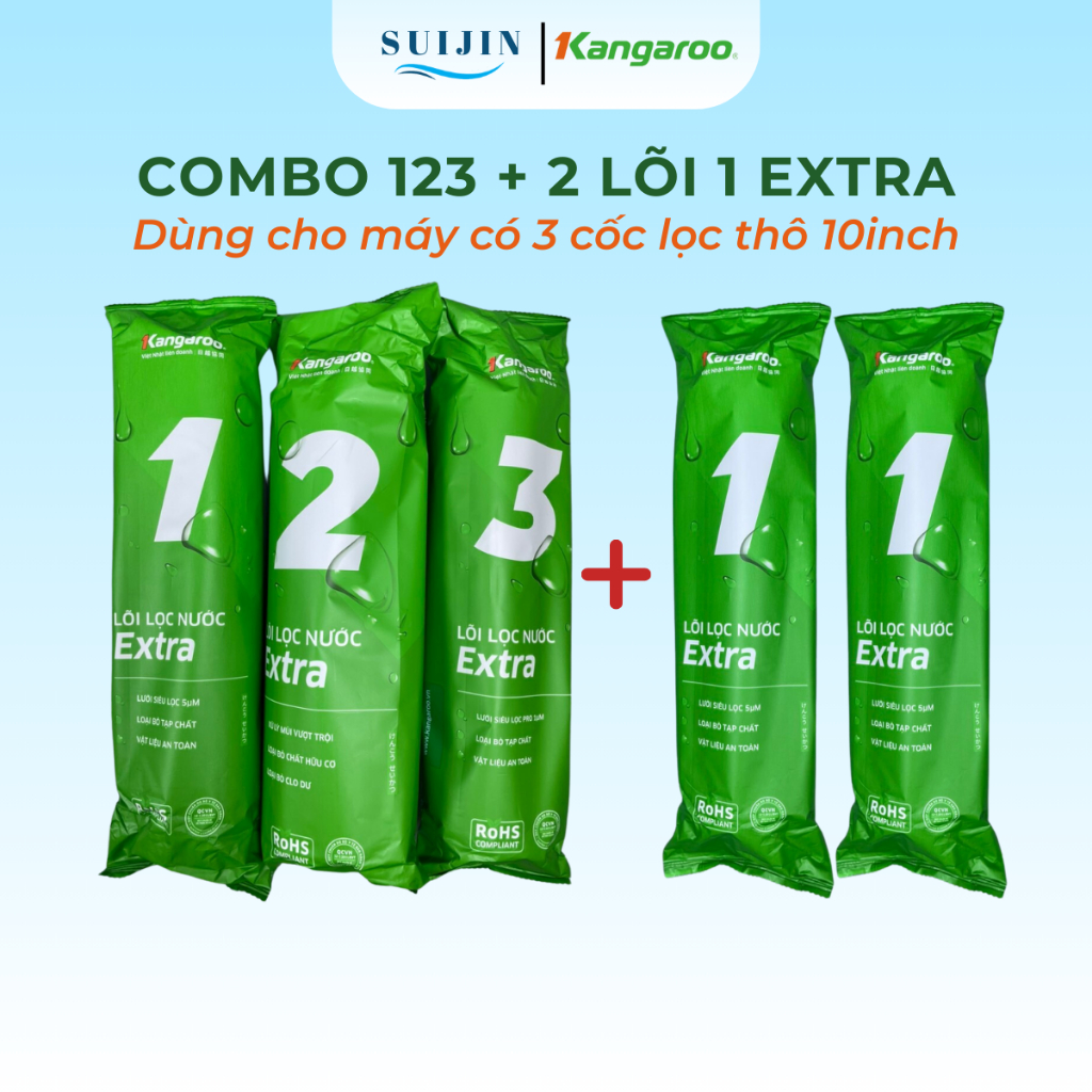 Combo Lõi Lọc Nước Kangaroo Extra MẪU MỚI Gồm Bộ Thô Thay Thế Cho Máy Lọc Nước RO | Shopee Việt Nam