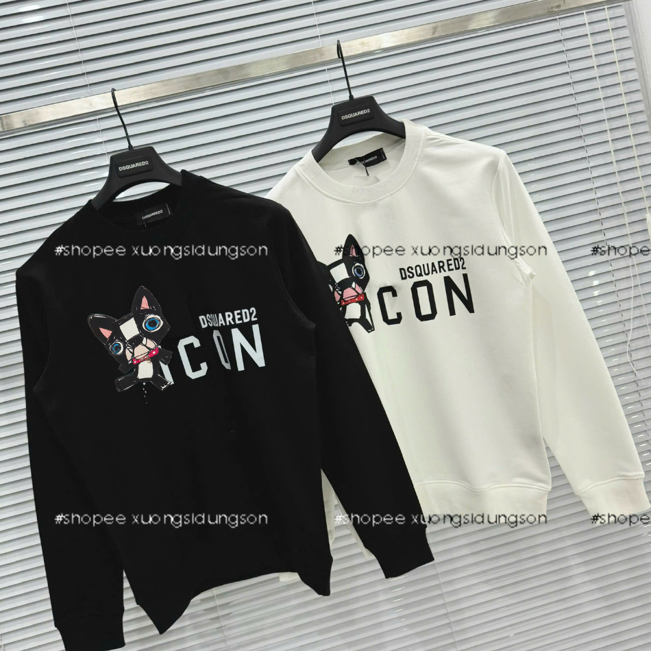 Áo Sweater DSQ ICON chó kính cổ tròn dài tay,áo nỉ DSQ ICON hàn quốc ...